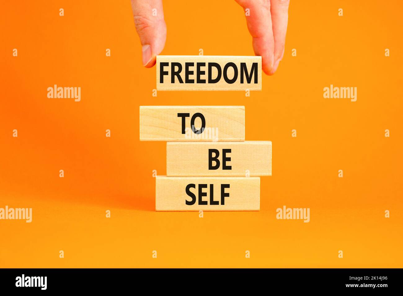 Freedom to be self symbol. Concept words Freedom to be self on wooden ...