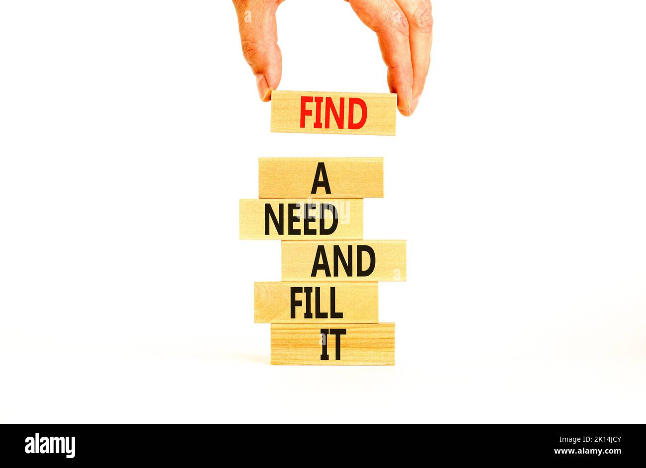 Find a need and fill it symbol. Concept words Find a need and fill it ...