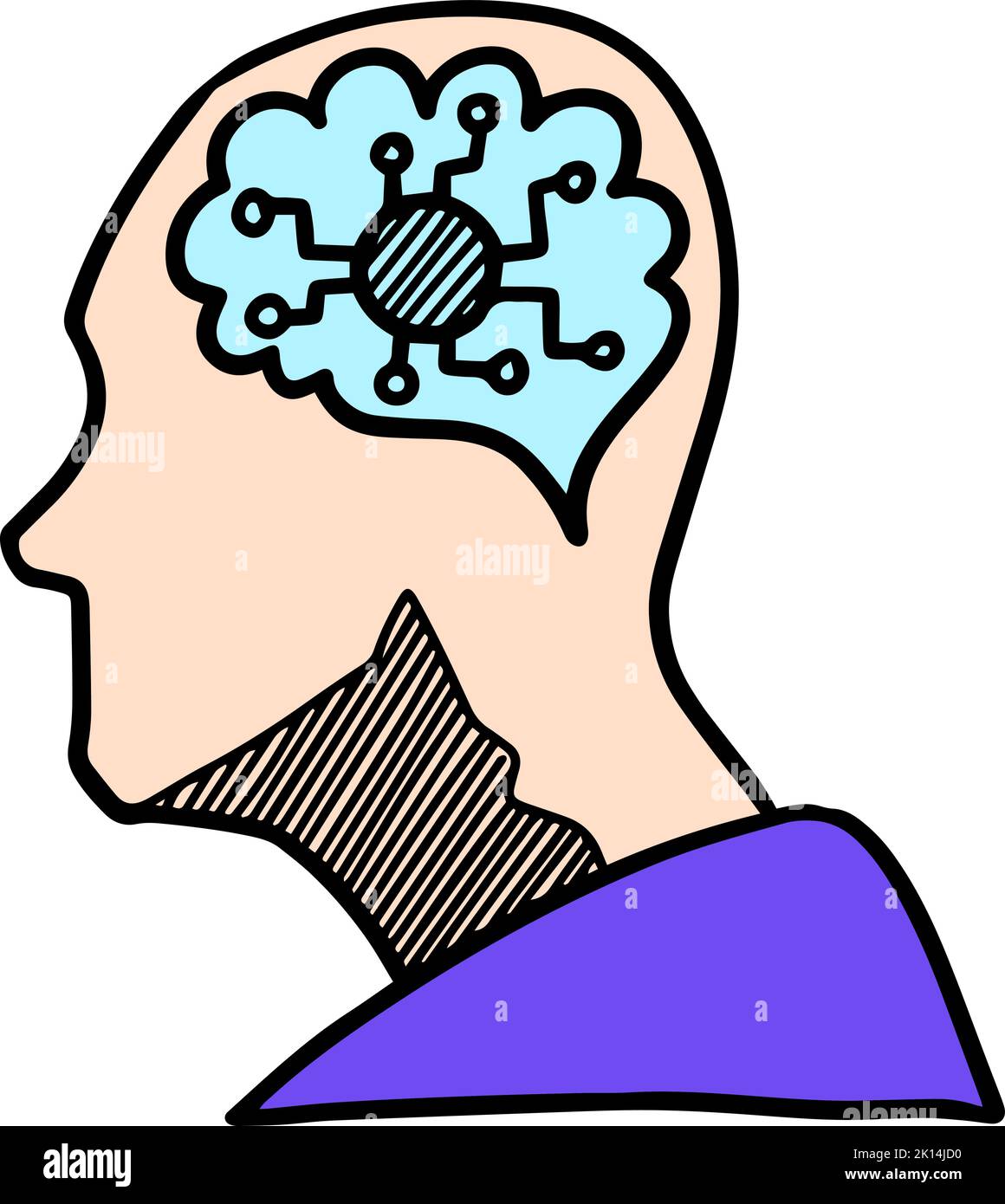 Color Artificial Intelligence Concept Icon Stock Vector Image And Art Alamy