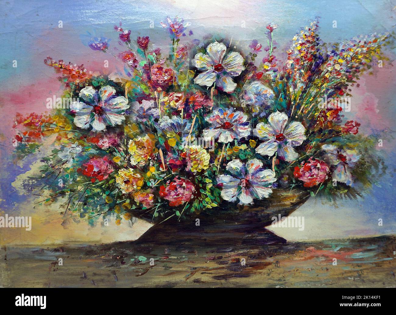 Art oil painting flowers , abstract , design Stock Photo - Alamy