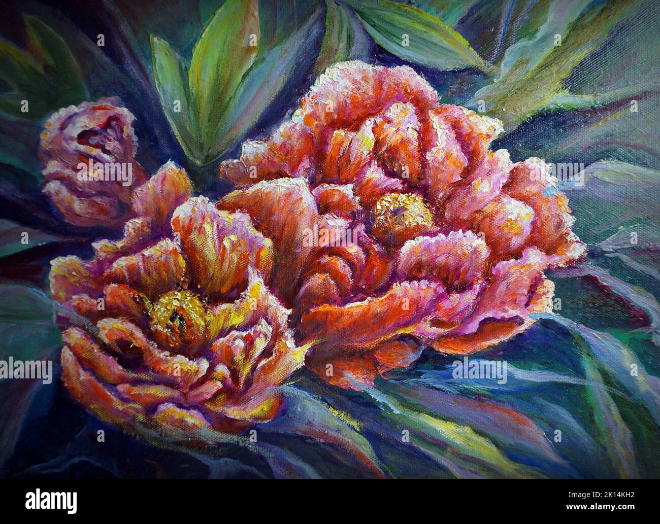 Art oil painting flowers , abstract , design Stock Photo - Alamy