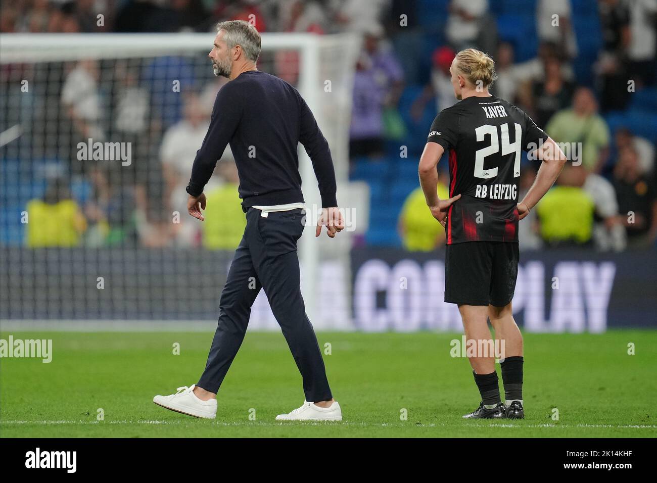 RB Leipzig head coach Marco Rose and Xaver Schlager during the UEFA ...