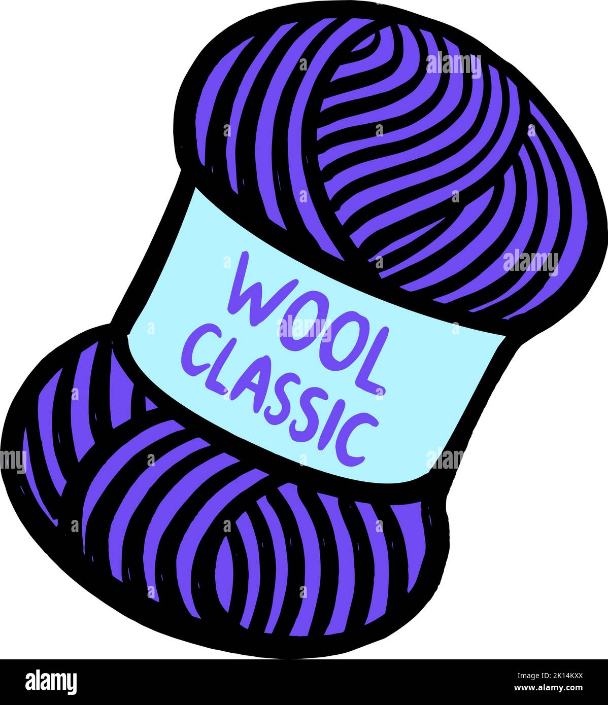 Color wool yarn hand drawn illustration Stock Vector Image & Art - Alamy