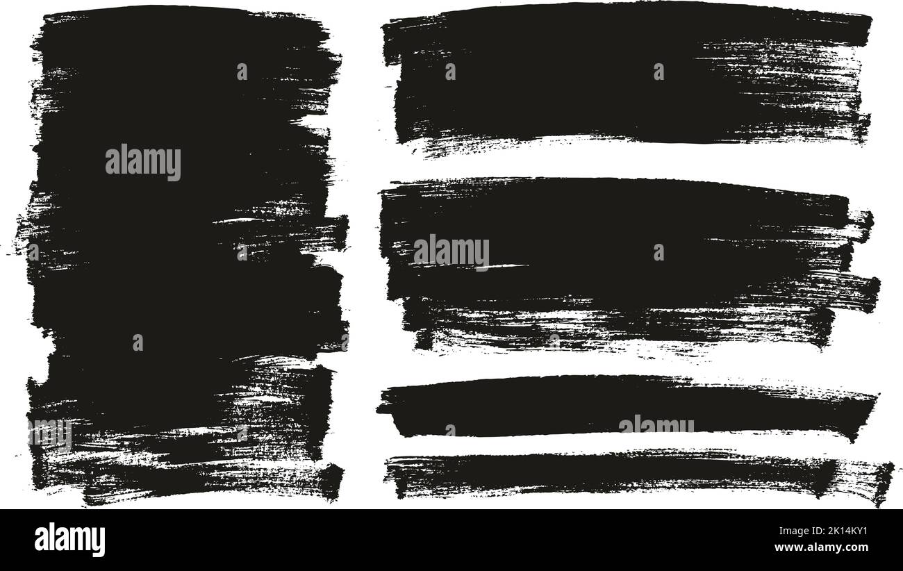 Flat Paint Brush Thin Long Background Mix High Detail Abstract Vector ...