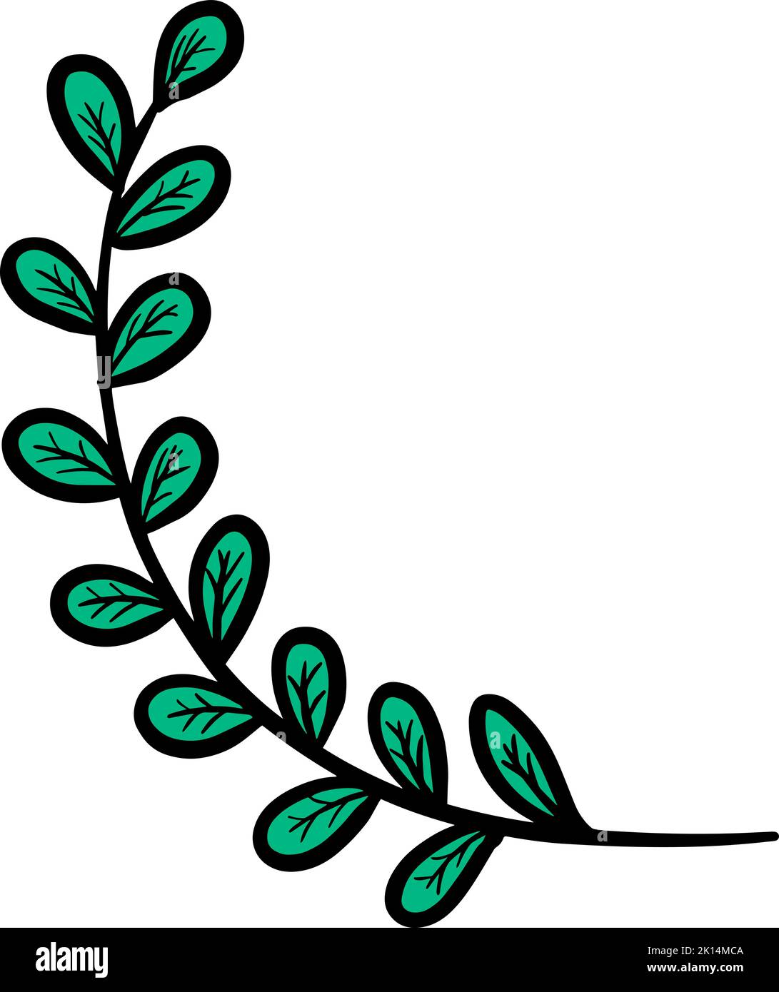 Color leaves hand drawn illustration Stock Vector Image & Art - Alamy