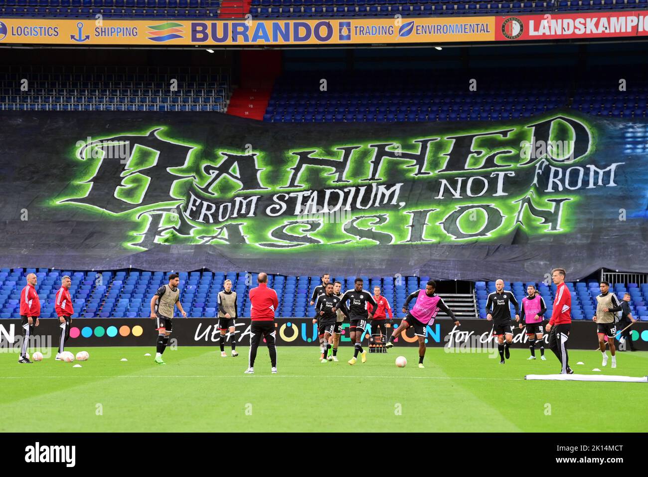 ROTTERDAM - The North Stand remains closed during the UEFA Europa ...