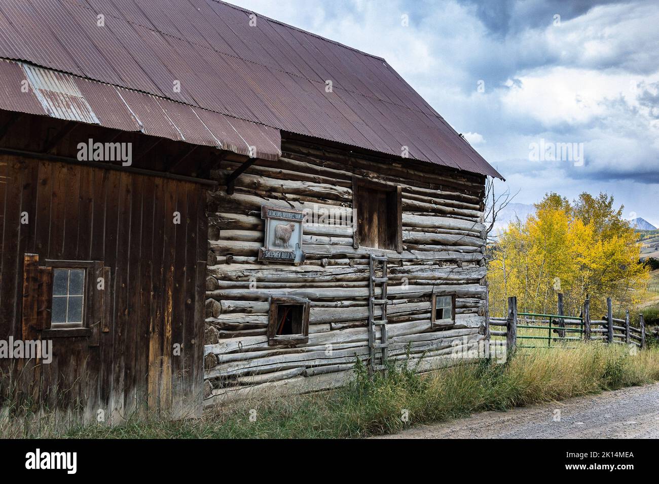 Vintage Sheep Barn in Western Colorado on Last Dollar Road Stock Photo ...