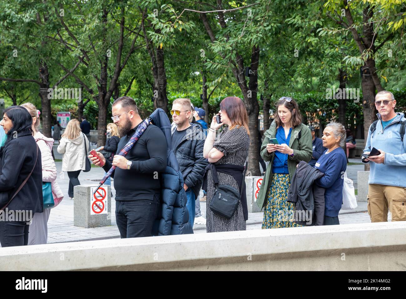 London,UK,15th September 2022,The Lying in State queue continues to ...
