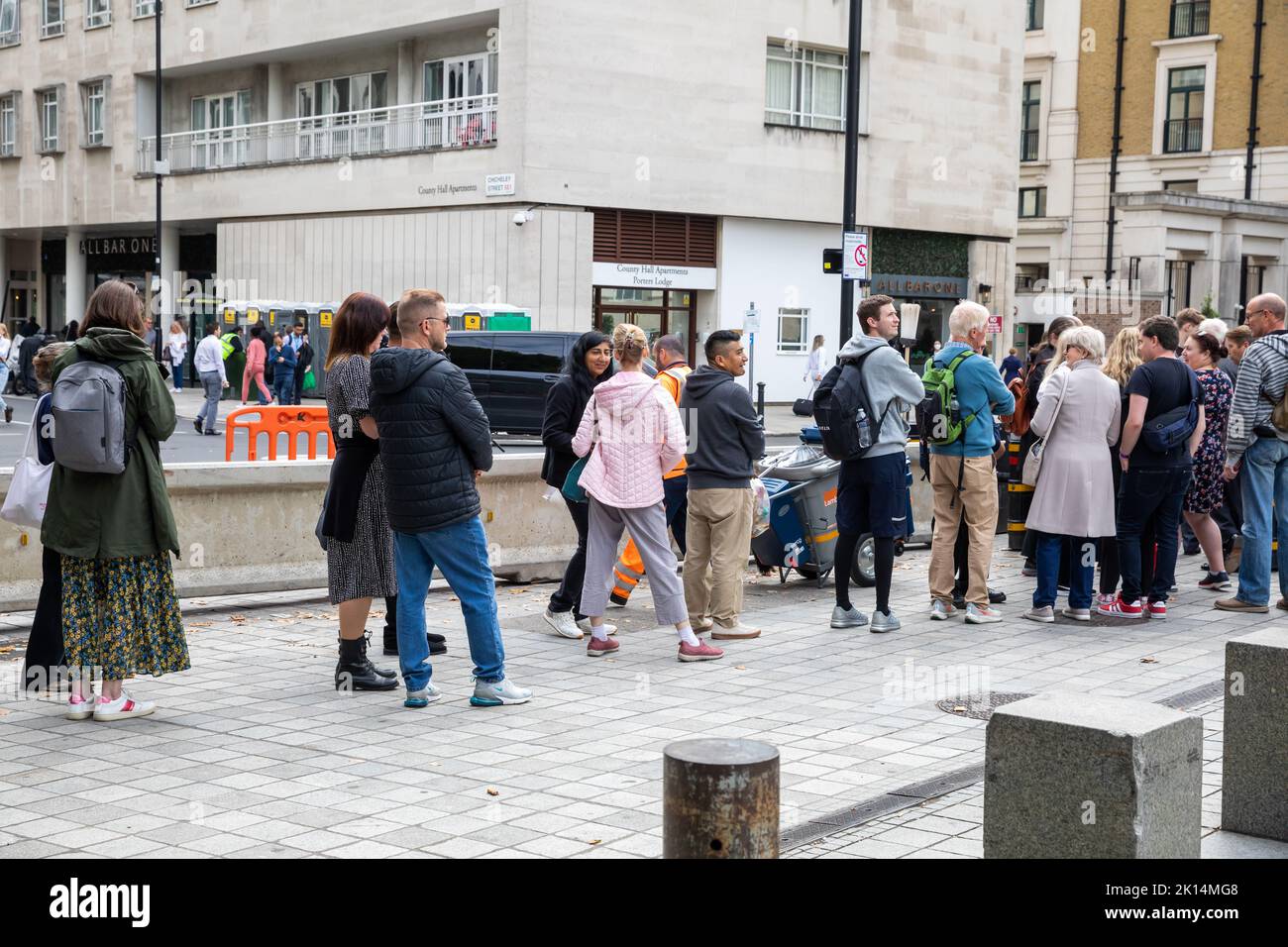 London,UK,15th September 2022,The Lying in State queue continues to ...
