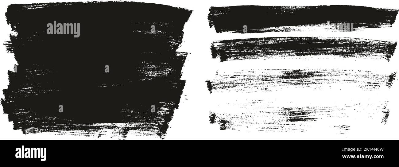 Flat Paint Brush Thin Long Background Mix High Detail Abstract Vector ...