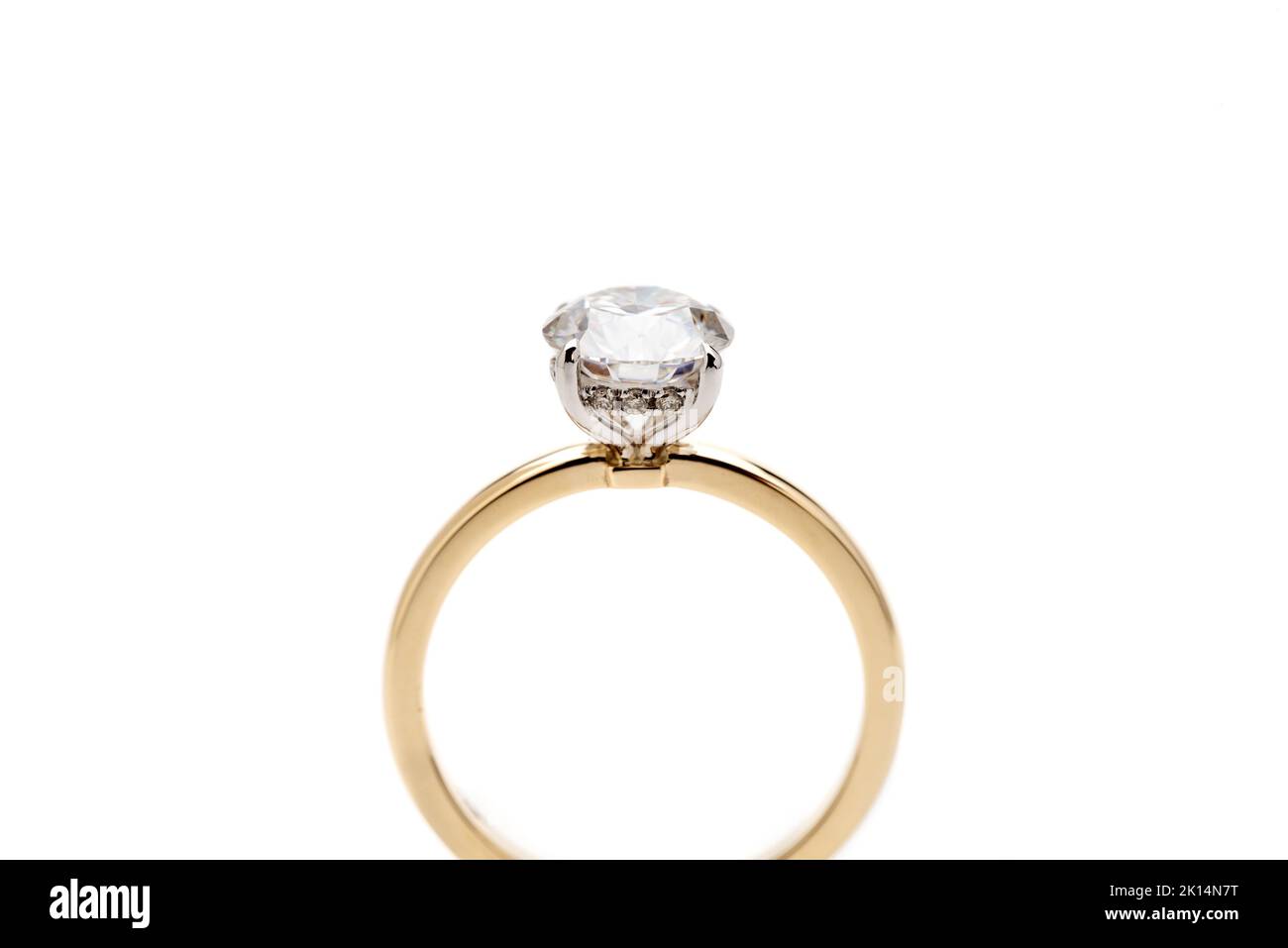 Engagement Wedding Diamond Ring Isolated on White Background Stock ...