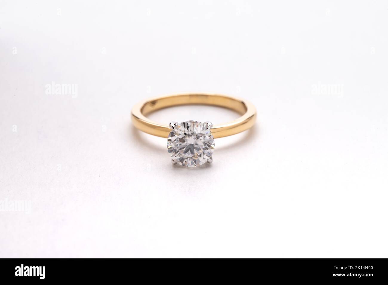 Engagement Wedding Diamond Ring Isolated on White Background Stock ...