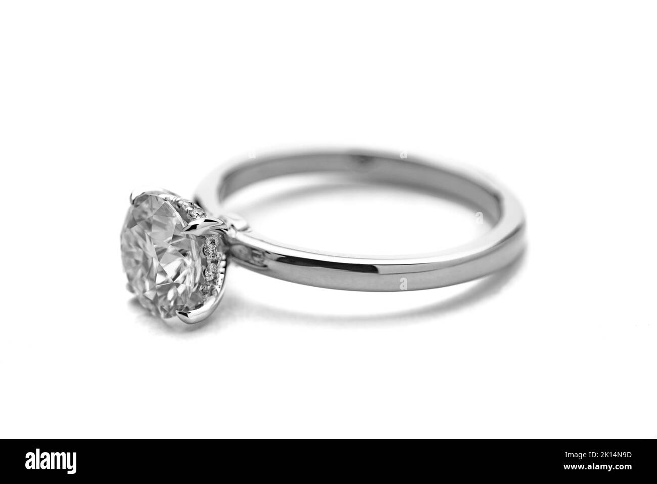 Engagement Wedding Diamond Ring Isolated on White Background Stock ...