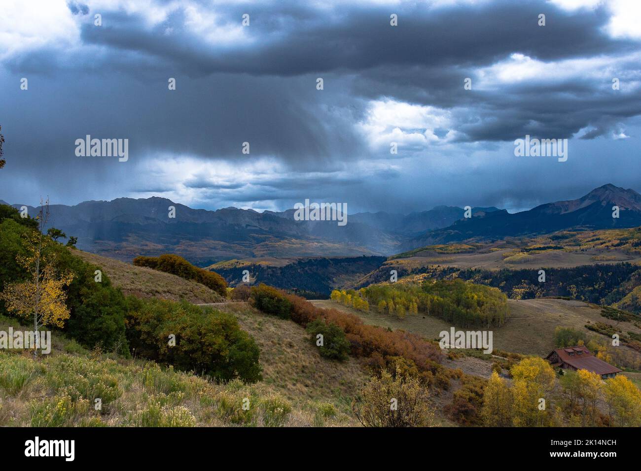 A Stormy Fall Day in the San Juan Mountains of Western Colorado Stock ...