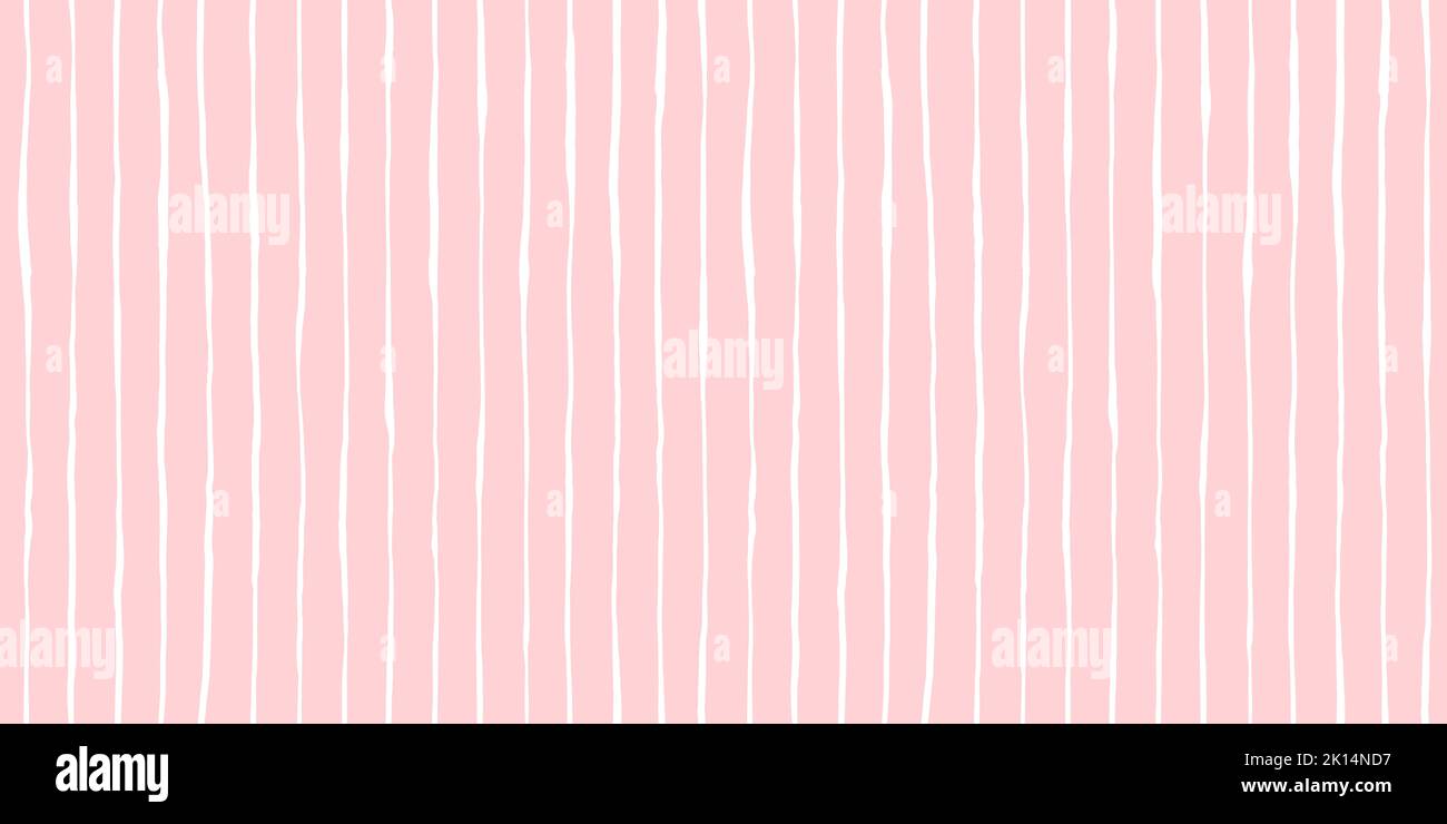 Seamless playful hand drawn light pastel pink pin stripe fabric pattern ...