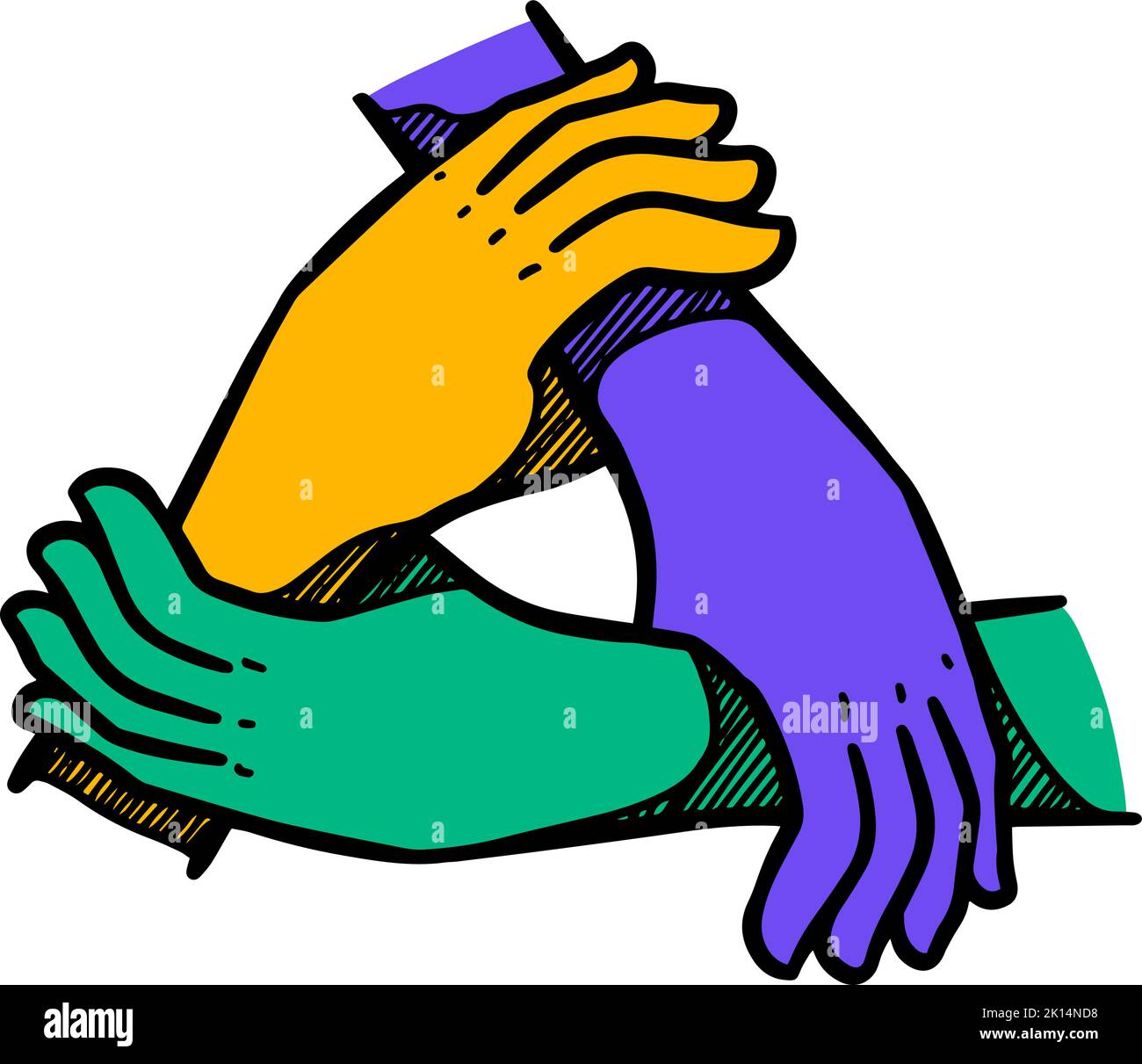 Color hands icon team work concept Stock Vector Image & Art - Alamy