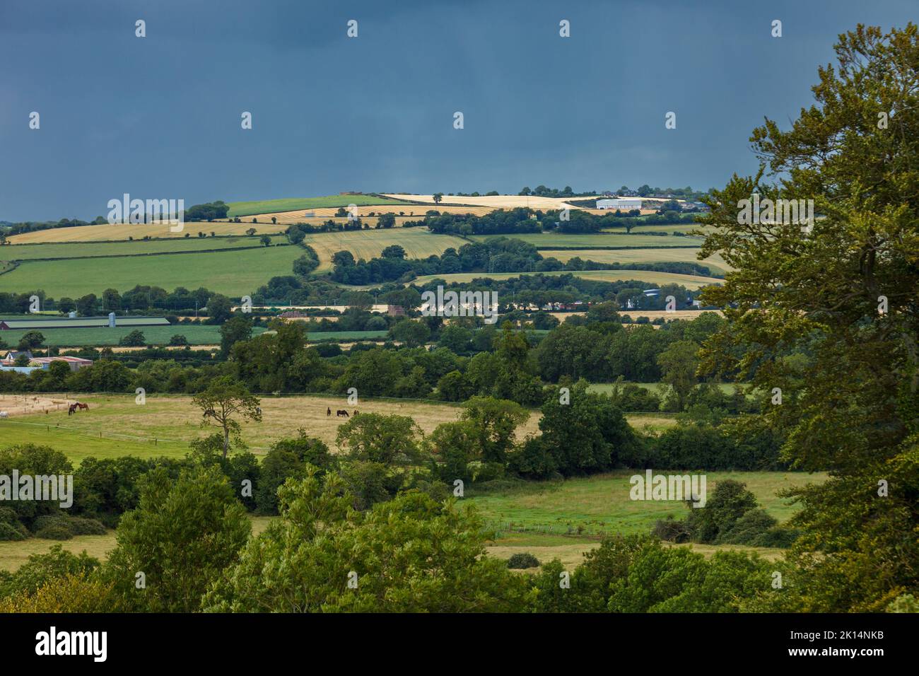 The Landscape of Newgrange in Ireland Stock Photo - Alamy