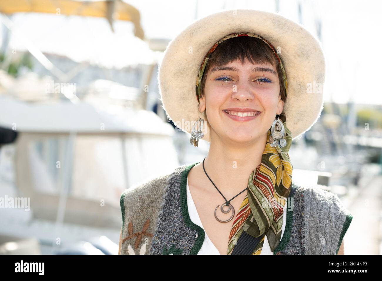 Juliette Halloy attends Lycee Toulouse Lautrec photocall during the La Rochelle Fiction Festival ...