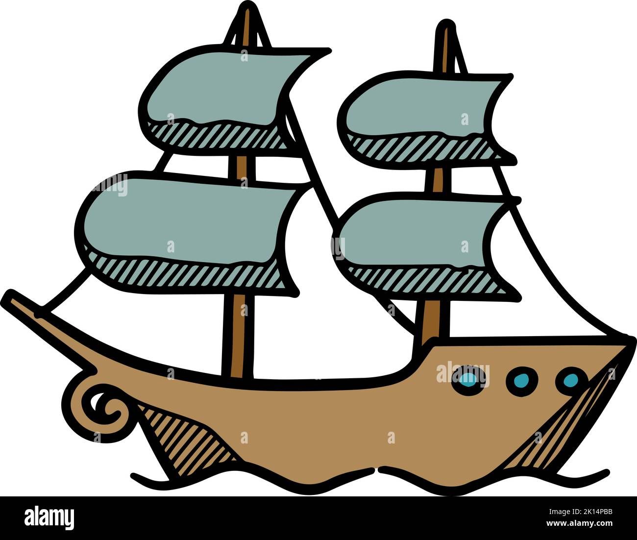 Hand drawn sketch ship Stock Vector Images - Alamy