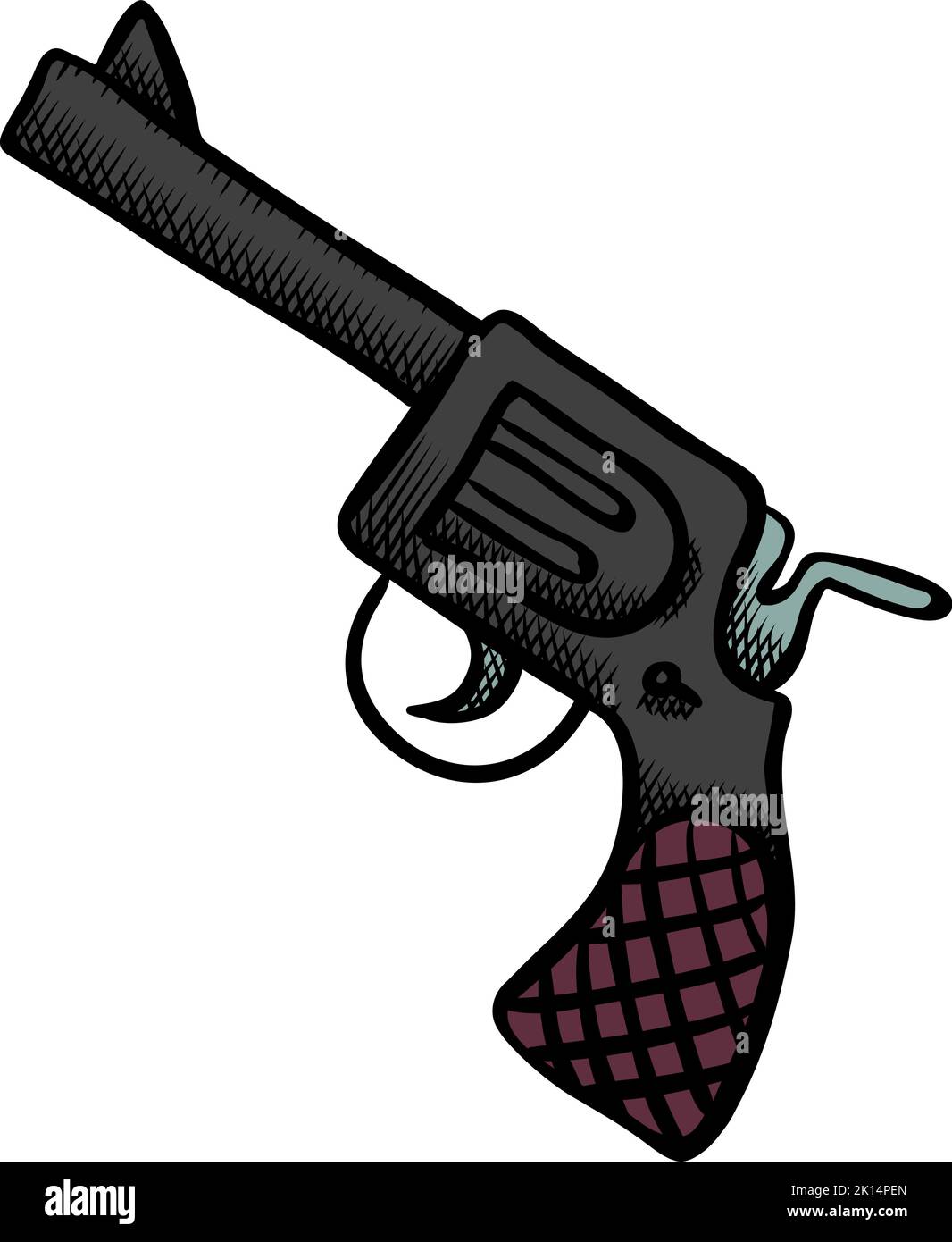 Color hand drawn arm gun in vintage Stock Vector Image & Art - Alamy
