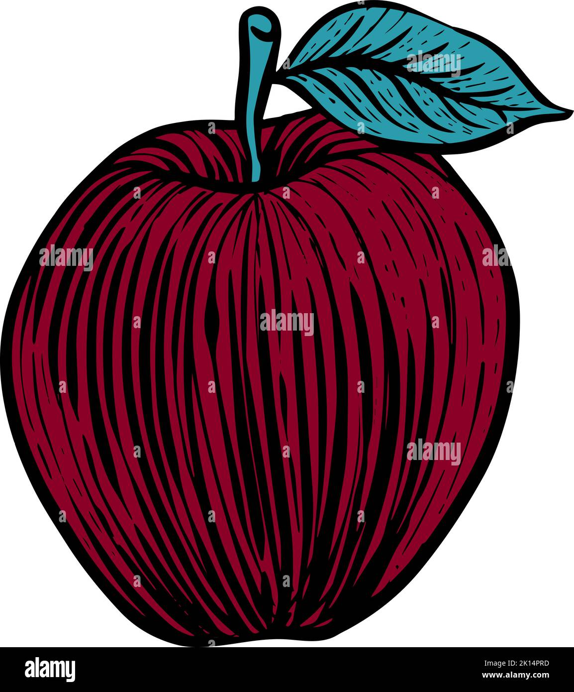 Color apple icon hand drawn Stock Vector Image & Art - Alamy