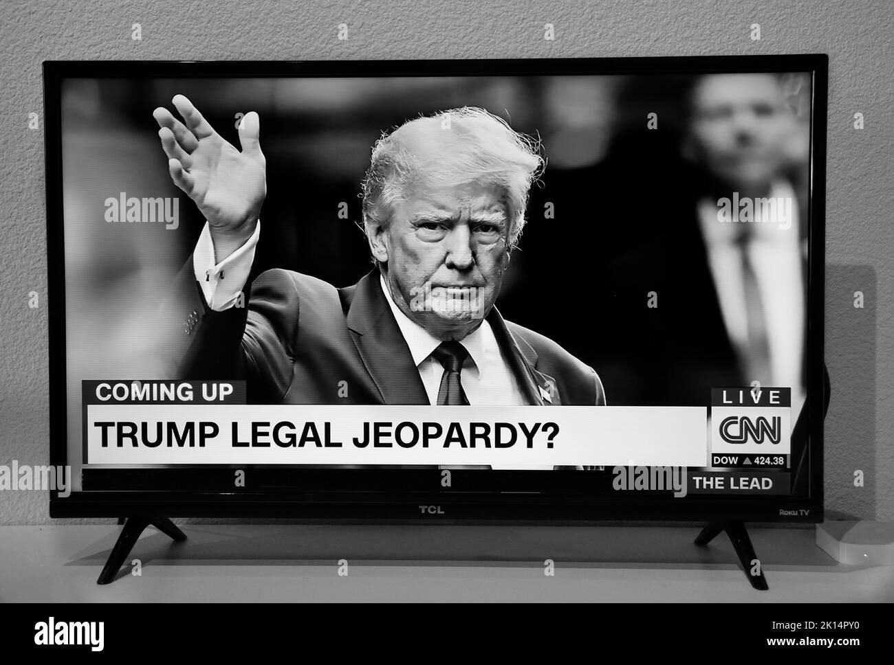 A CNN television screenshot promoting an upcoming news report on ...