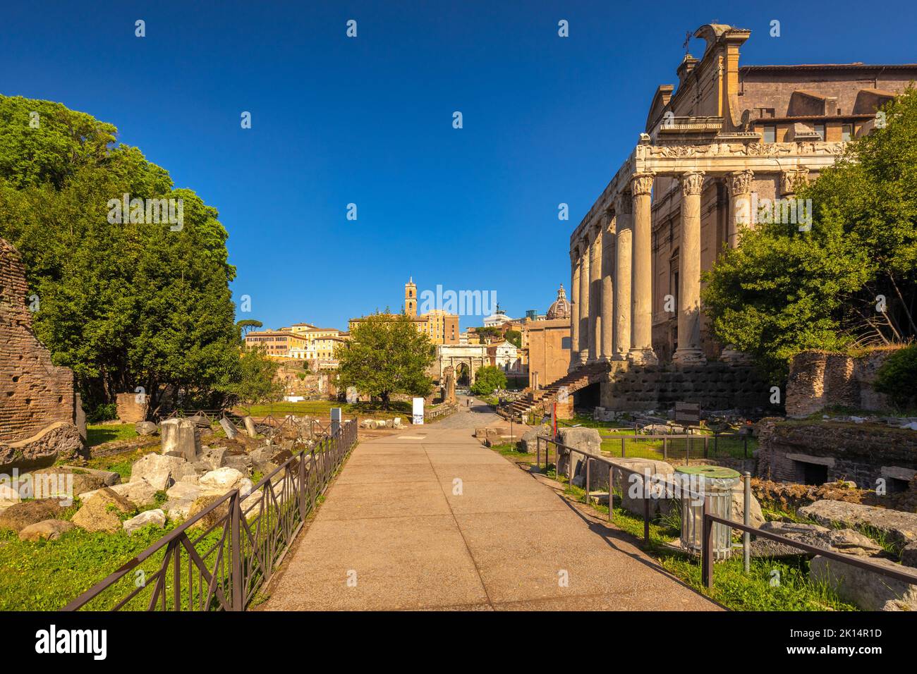 The Roman Forum (latin name Forum Romanum), plaza of the ancient roman ...
