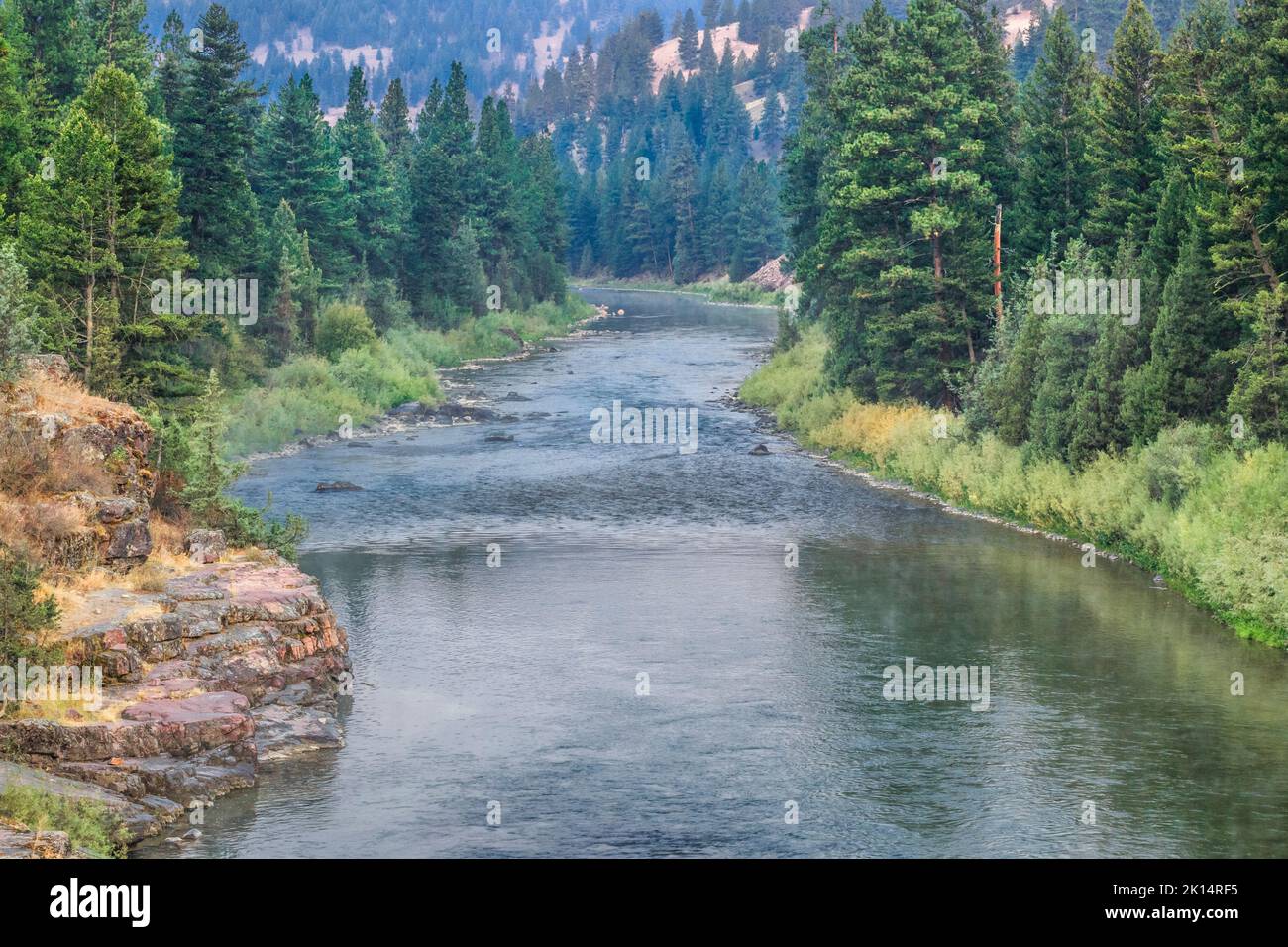 blackfoot river in the johnsrud recreation area near potomac, montana ...