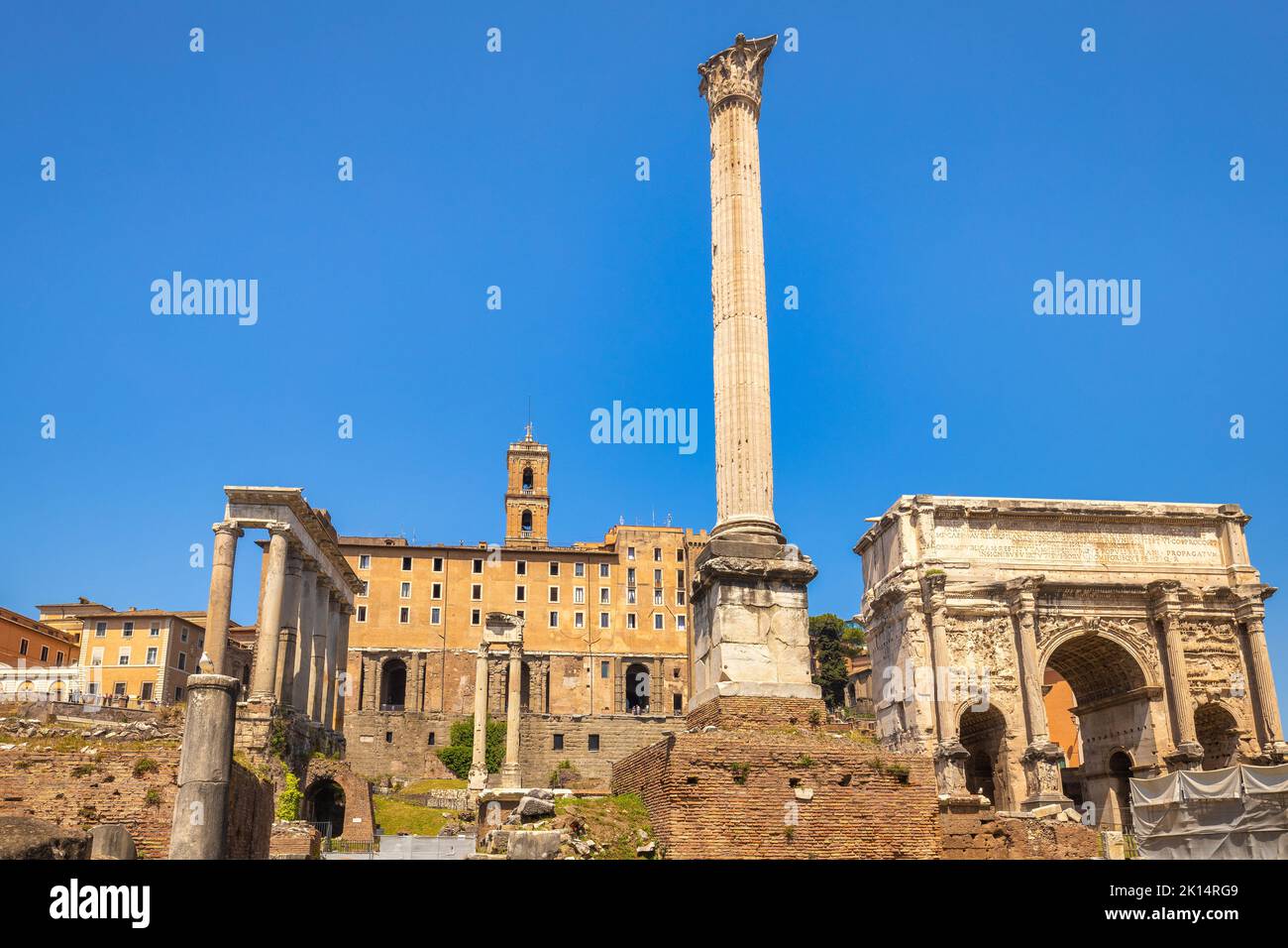 The Column of Phocas in The Roman Forum (latin name Forum Romanum ...