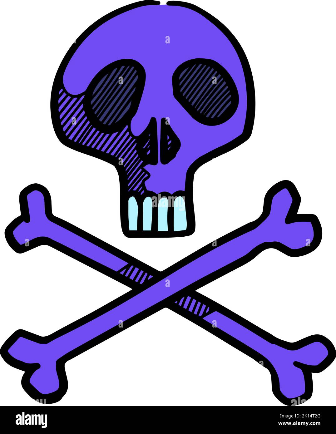 Color skull icon hand drawn Stock Vector Image & Art - Alamy