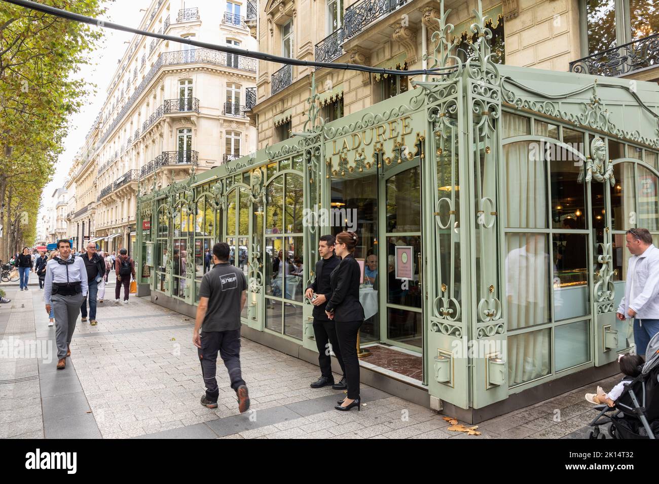 Famous Laduree Champs Elysées - luxury tearoom in Paris, France, Europe Stock Photo - Alamy