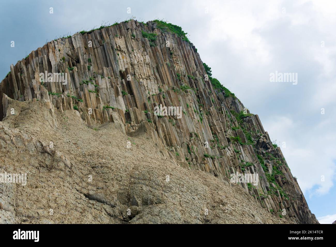 amazing landscape of columnar volcanic basalt rocks on the island of ...