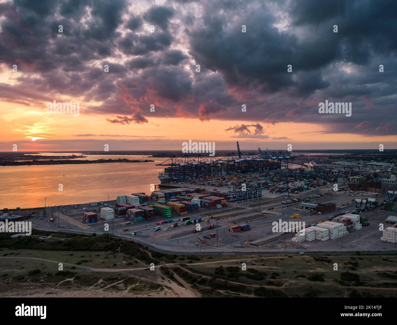 An aerial view of the port of felixstowe in suffolk hi-res stock ...