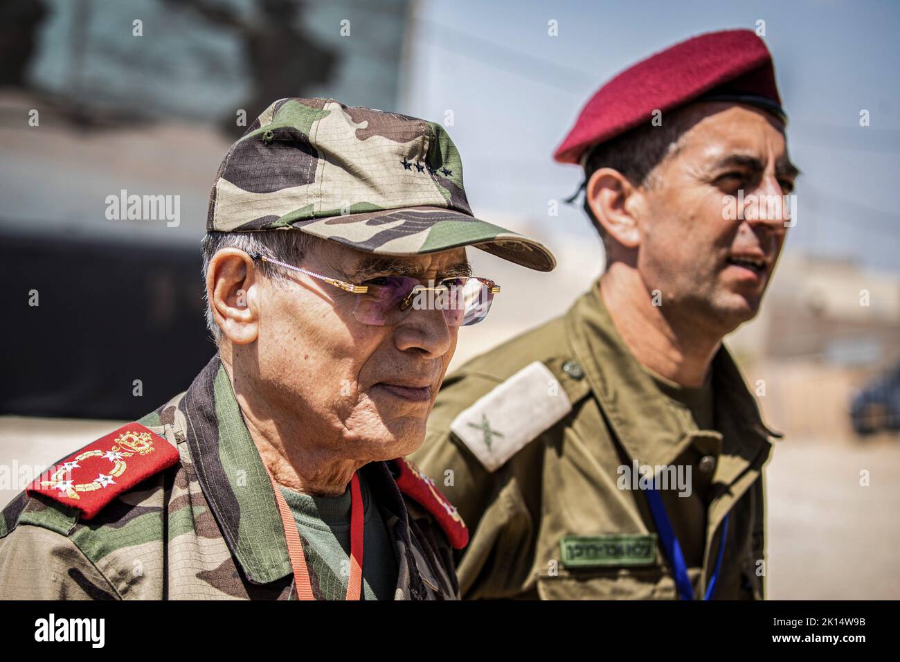 15 September 2022, Israel, Tze'elim: Inspector general of the royal armed forces of Morocco ...