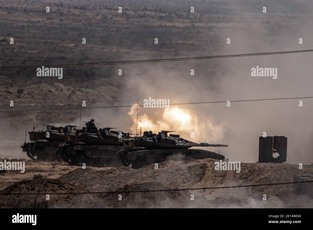 15 September 2022, Israel, Tze'elim: Israeli Tanks seen firing during ...