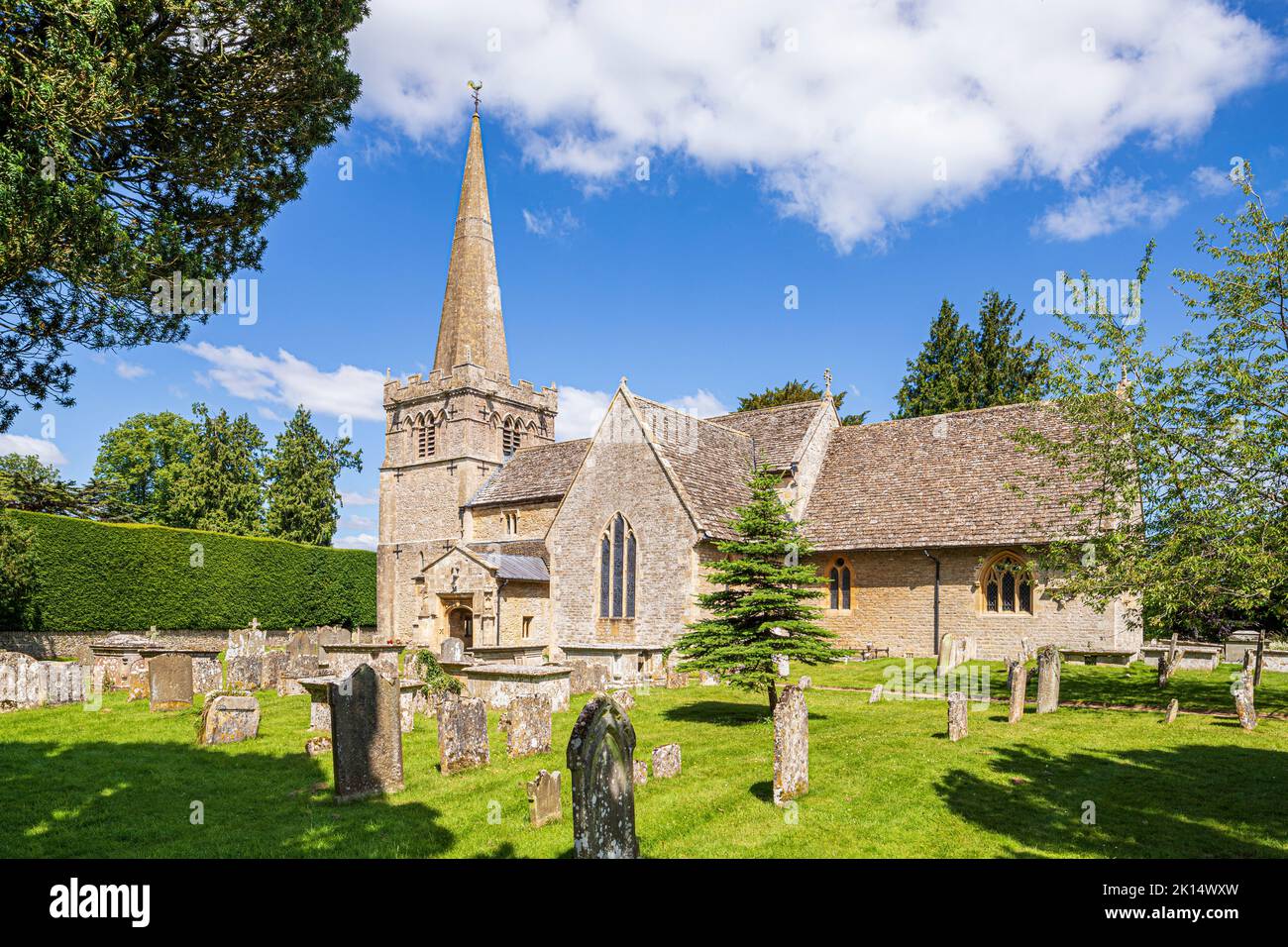 All Saints church in the Cotswold village of Down Ampney ...