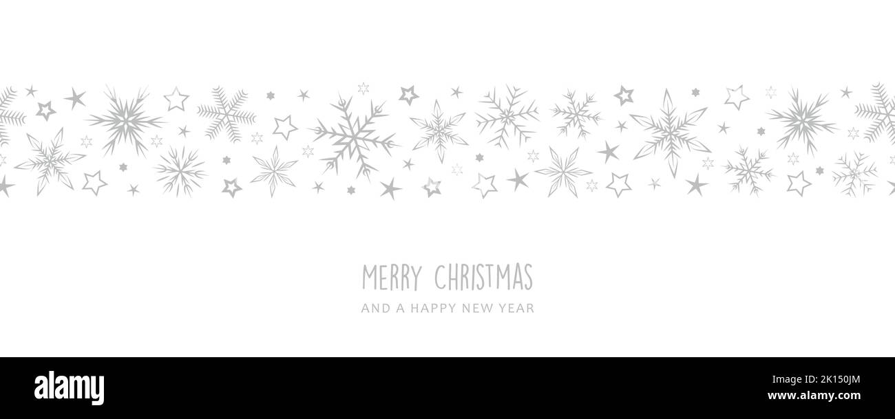 christmas greeting card banner with snowflake border Stock Vector Image ...