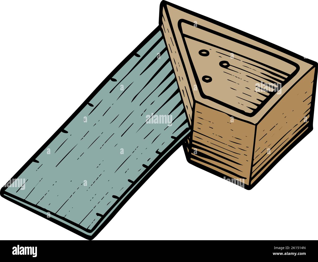 Color ruler in woodcut drawing woodworking tool Stock Vector Image ...