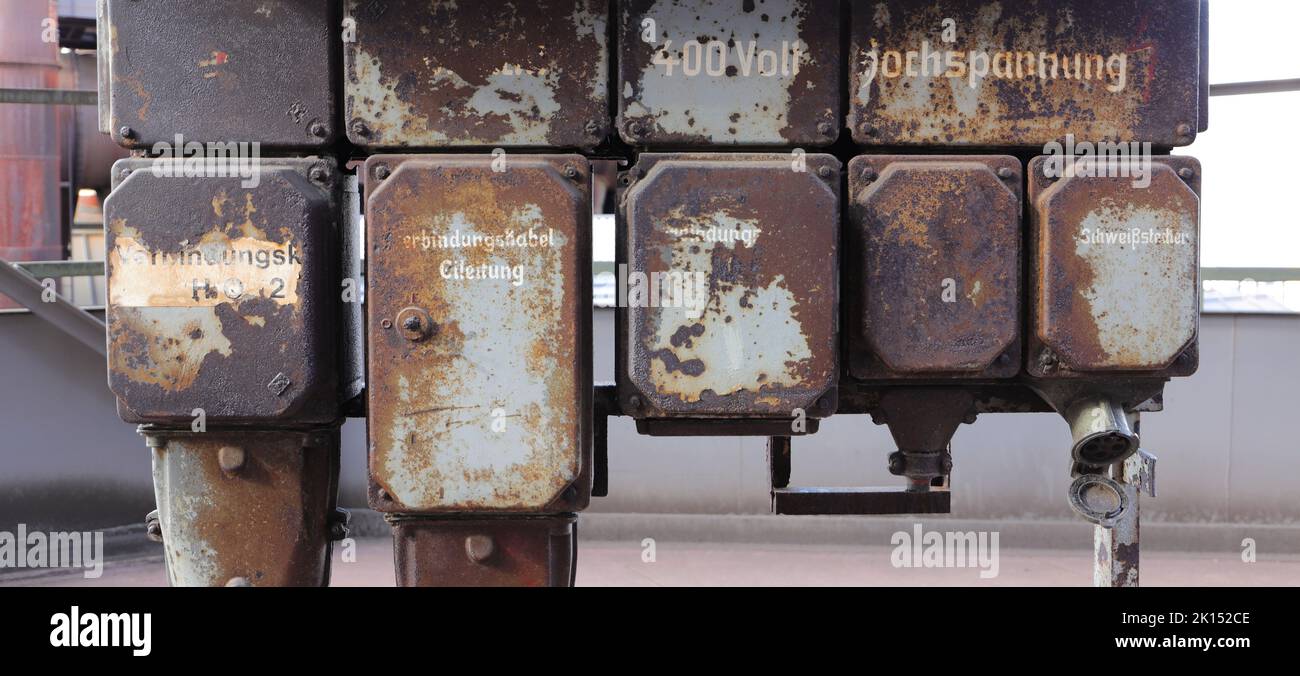 an old electrical distribution board at an industrial monument Stock ...