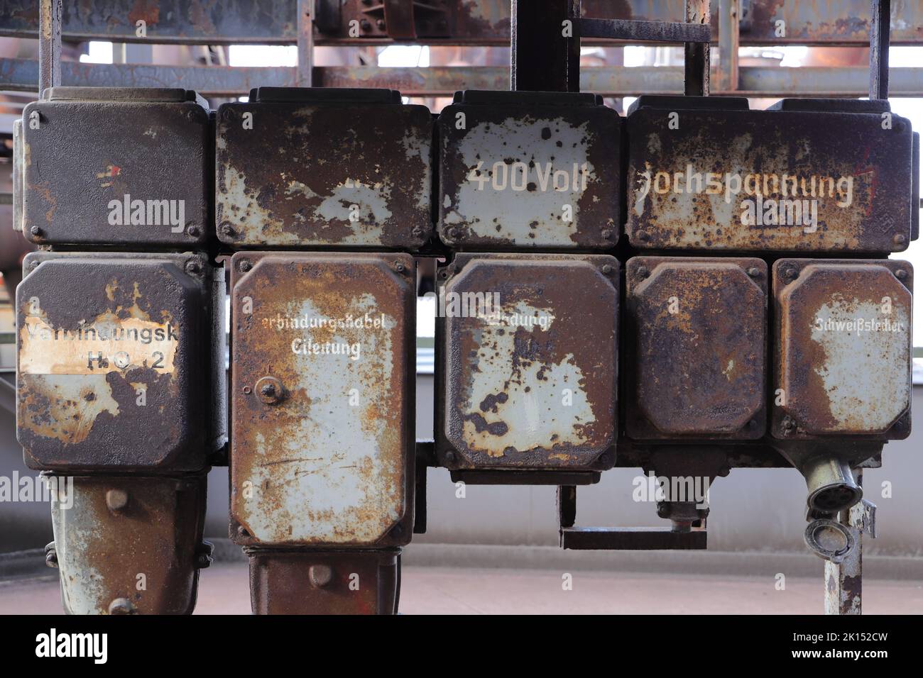 an old electrical distribution board at an industrial monument Stock ...