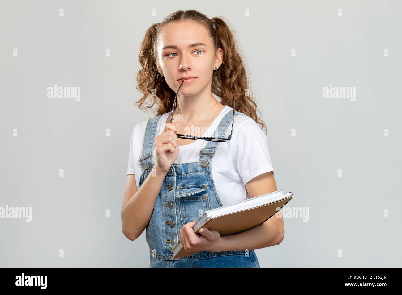 Curious student portrait. High school education. Thoughtful smart teen ...