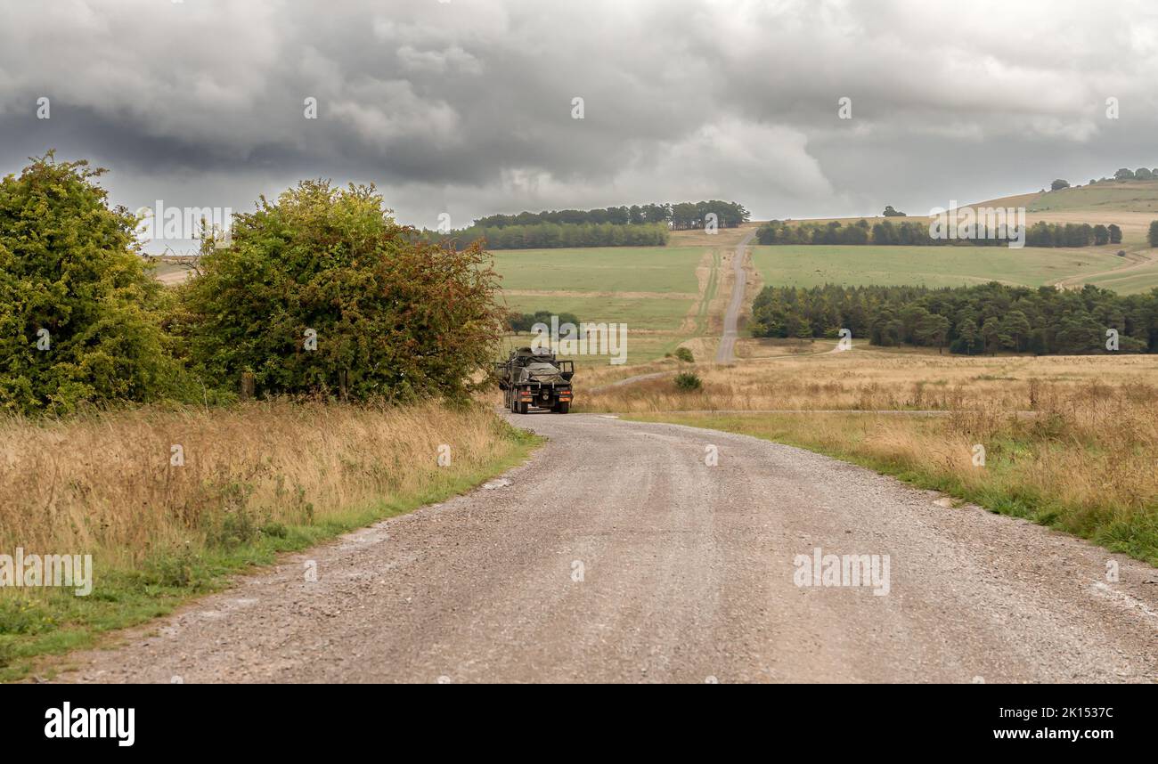 British army MAN SV HX77 8x8 EPLS Heavy Utility Trucks in action on a ...