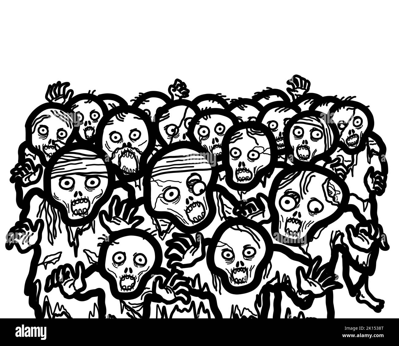 A group of Halloween ghost monster. Horror frightening nightmare ...