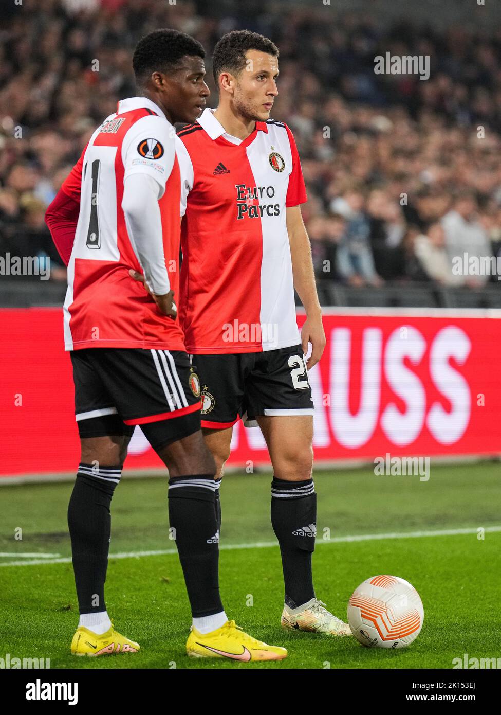 Rotterdam - Javairo Dilrosun of Feyenoord, Oussama Idrissi of Feyenoord during the match between ...