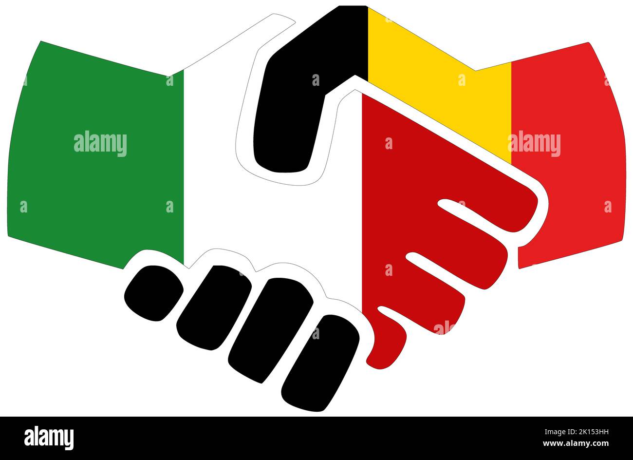 Italy - Belgium : Handshake, symbol of agreement or friendship Stock ...