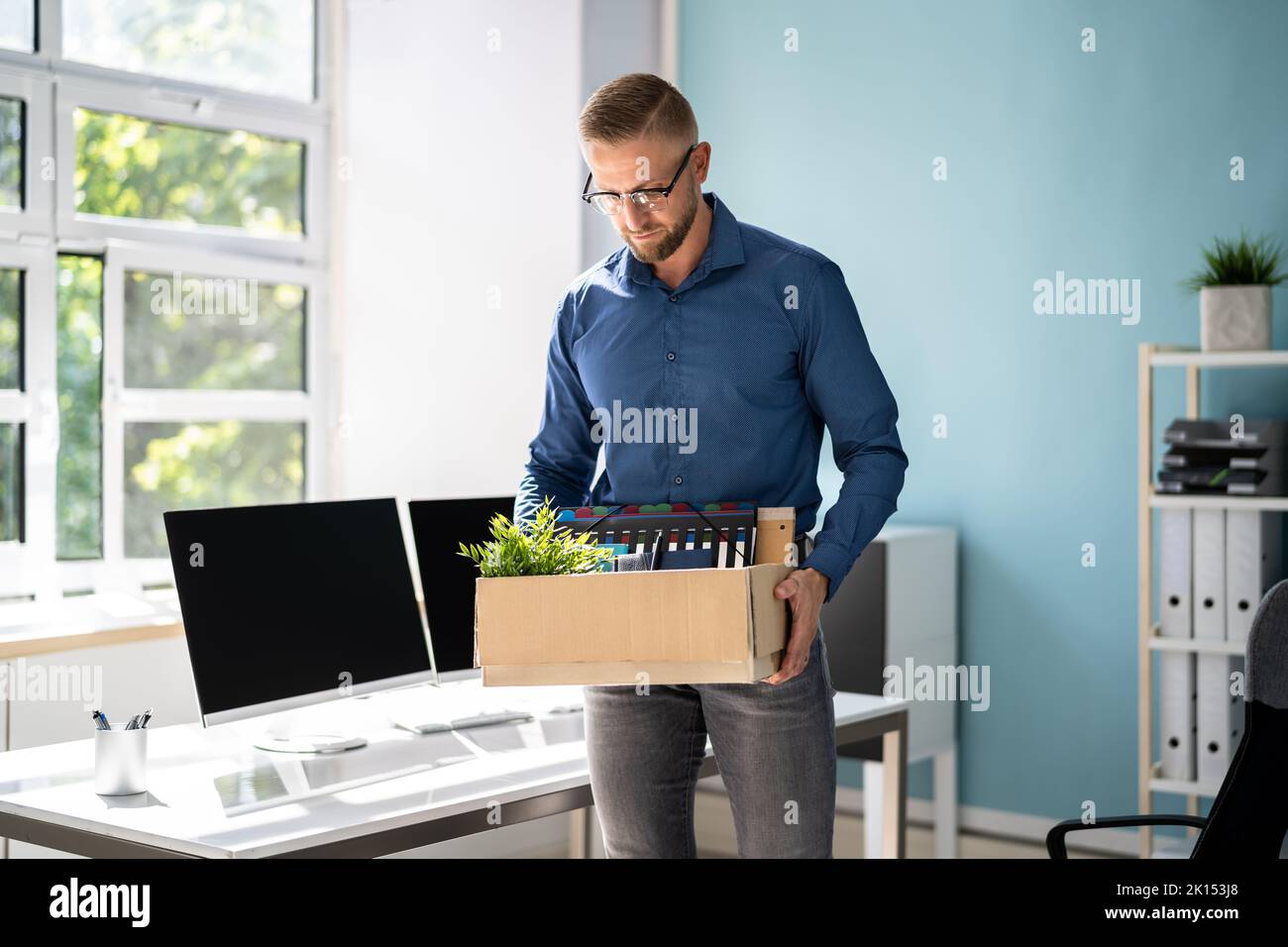 Resign From Job Or Fired Employee Moving Out Of Office Stock Photo - Alamy