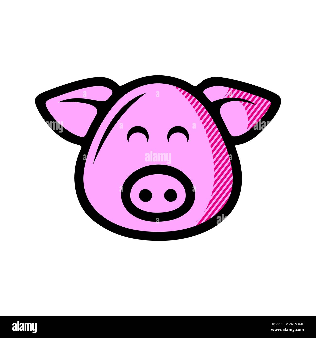 vector of pig head. pig icon vector. pig icon black on white background ...