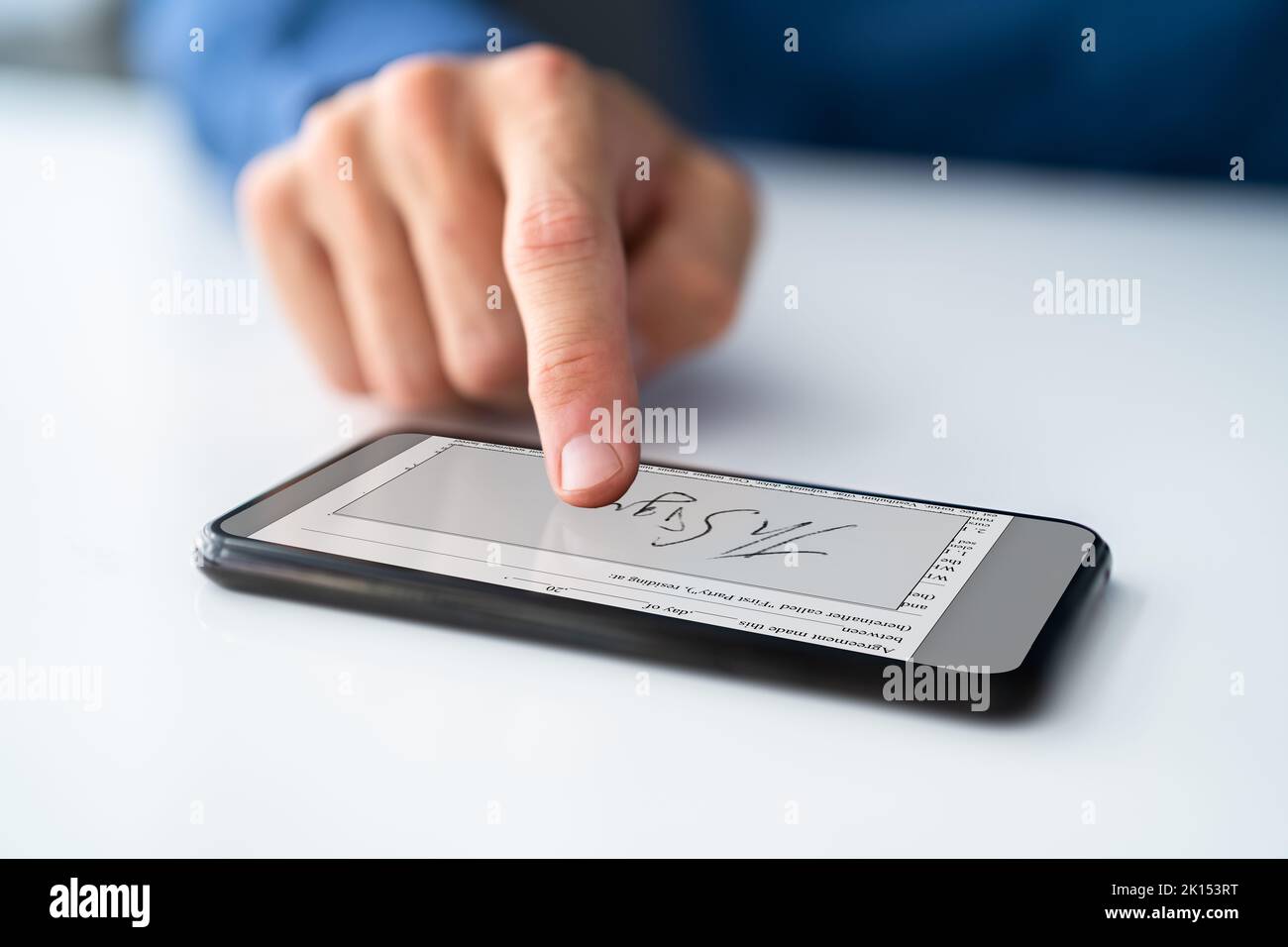 Digital Signature On Contract Document Online Using Smartphone Stock ...