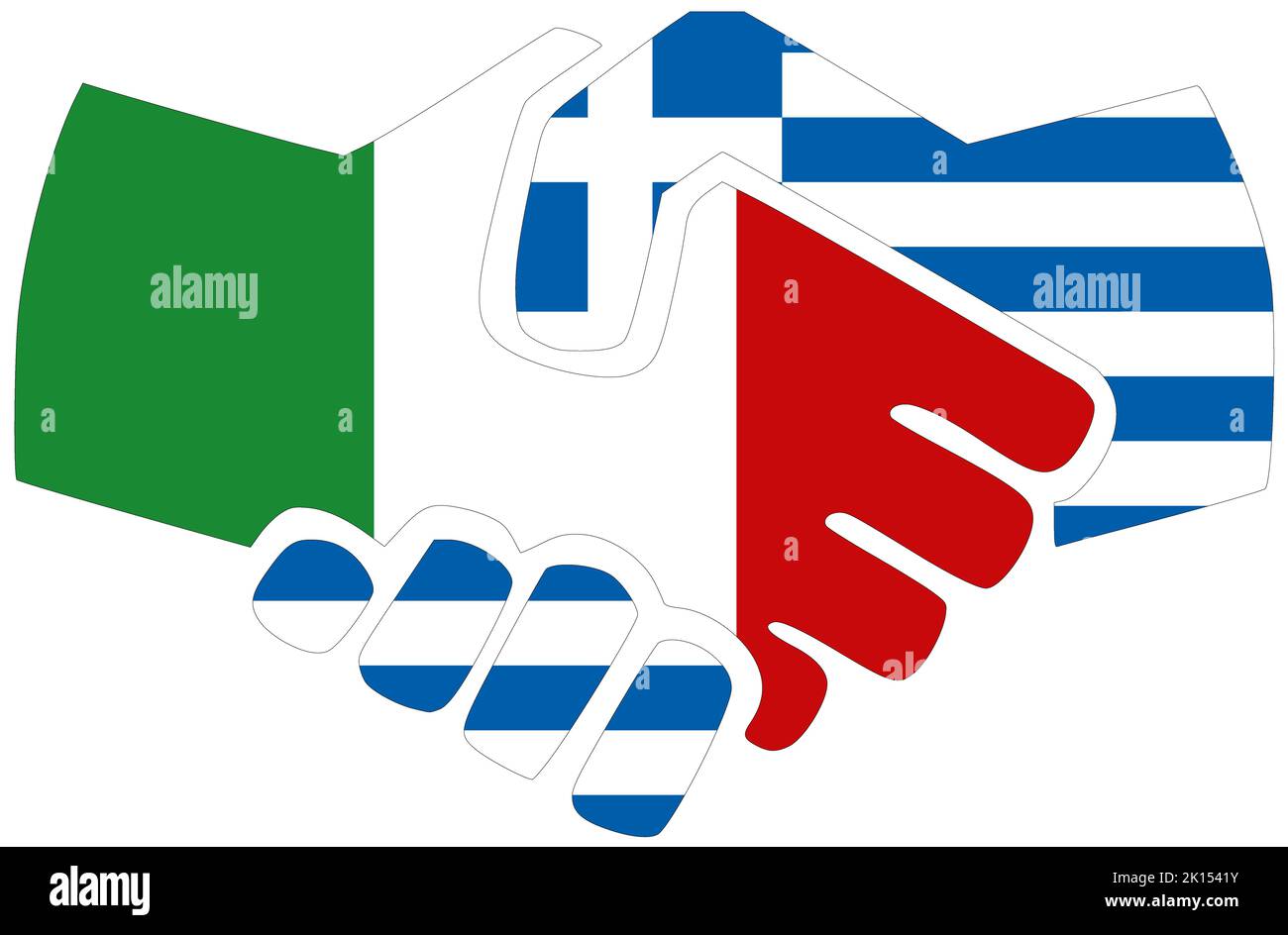 Italy - Greece : Handshake, symbol of agreement or friendship Stock ...
