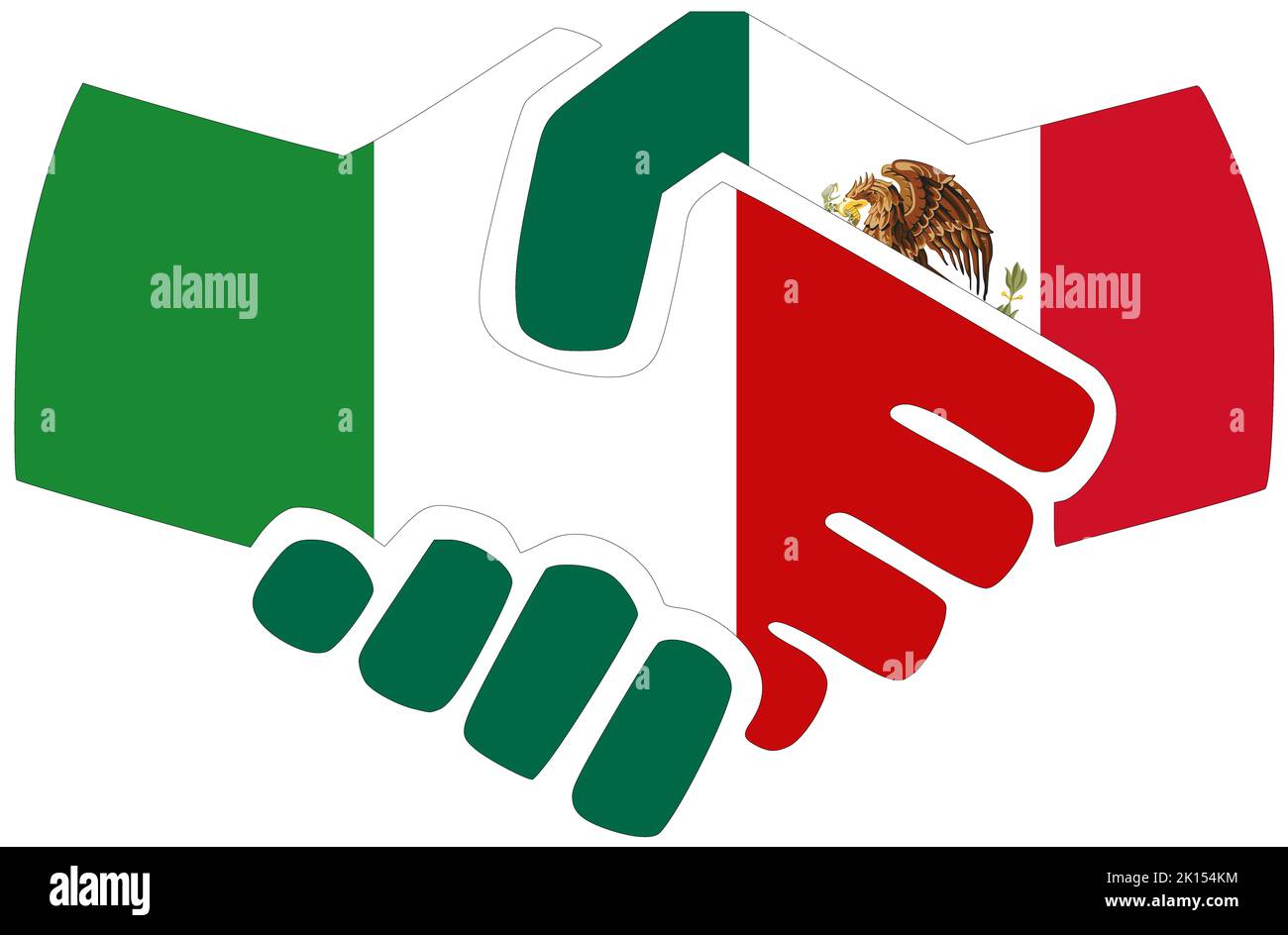 Italy - Mexico : Handshake, symbol of agreement or friendship Stock ...